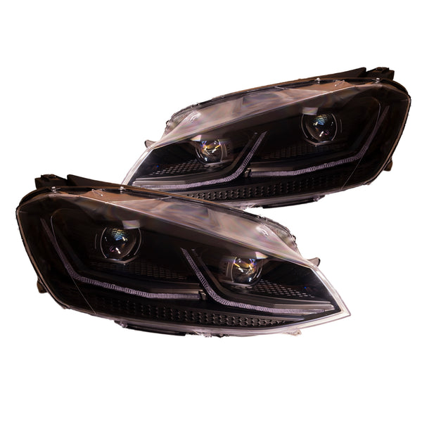 VW Golf MK7 (MK7.5R Style) Headlights - BLACK – Spectr LED Accessories